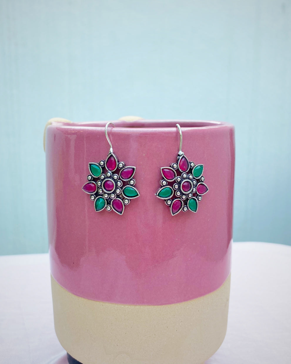 Pink & Green Alice Floral Dangler – Velvet Box